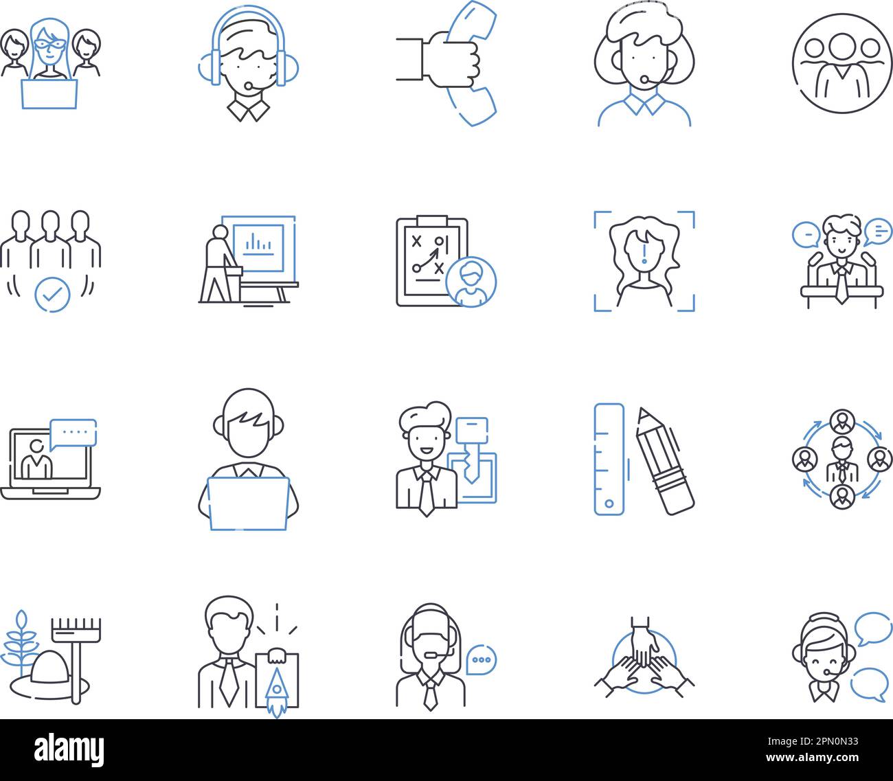 Empoyee Workflow Outline Icons Collection Employee Workflow