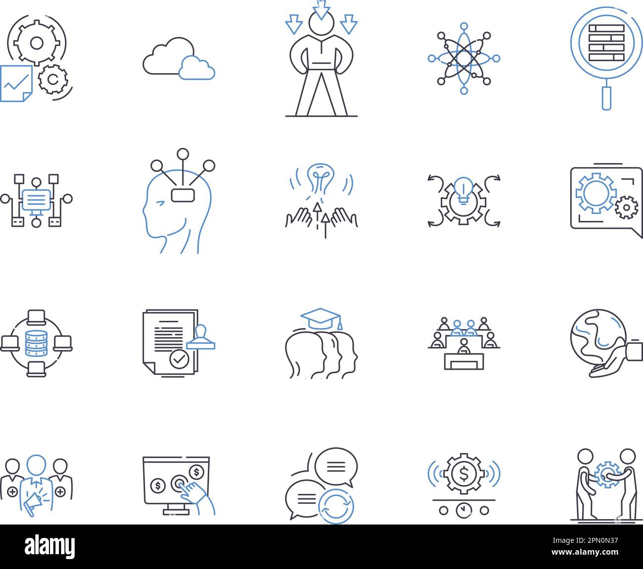 Personal development outline icons collection. Growth, Learning, Self ...
