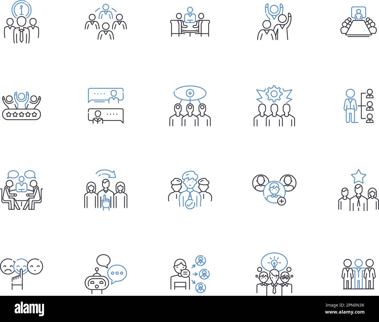 Teamwork outline icons collection. Cooperation, Collaboration, Shared ...