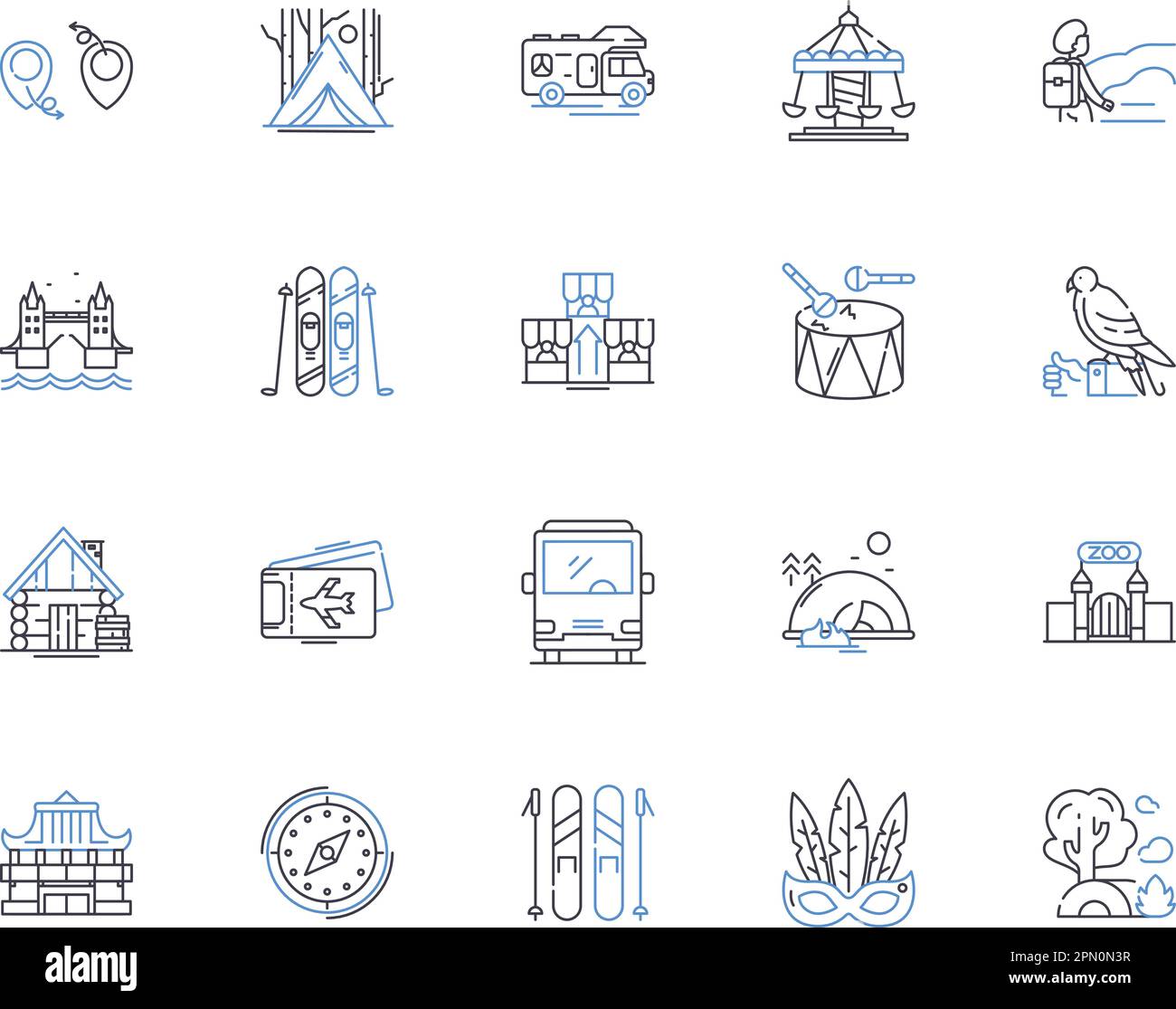 Tour operator outline icons collection. Tour, Operator, Travel, Agency ...