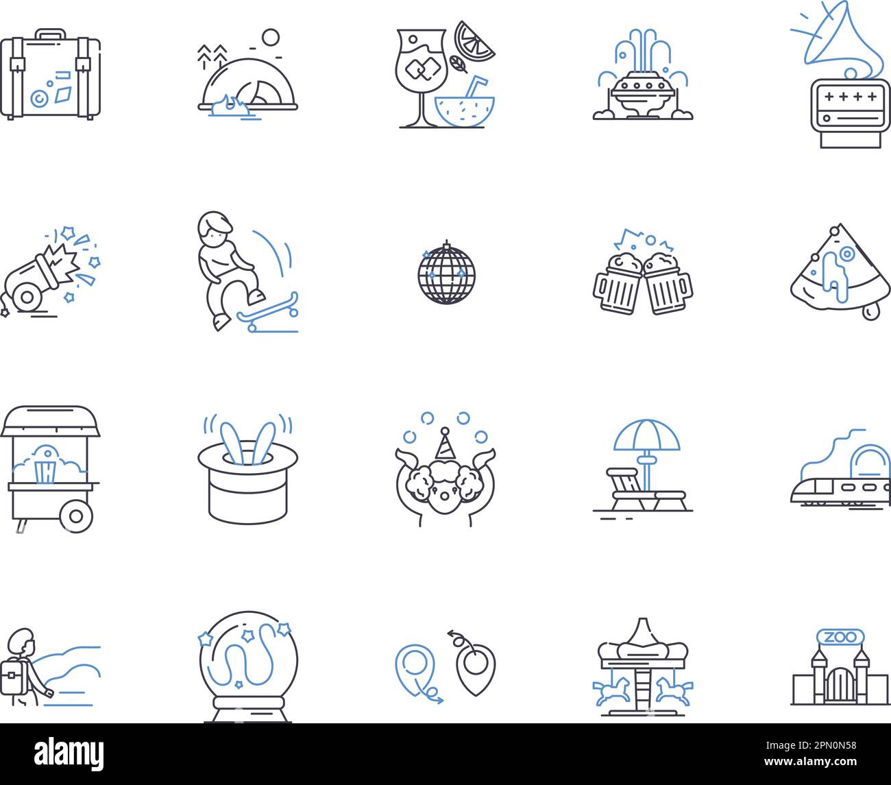 Travel and active people outline icons collection. Travellers, Active ...