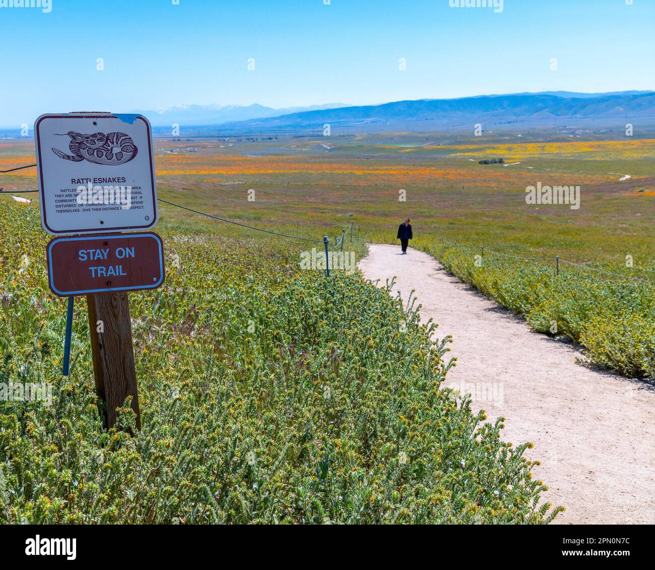 April 14, 2023, Lancaster, CA, USA: A posted sign cautions visitors to ...