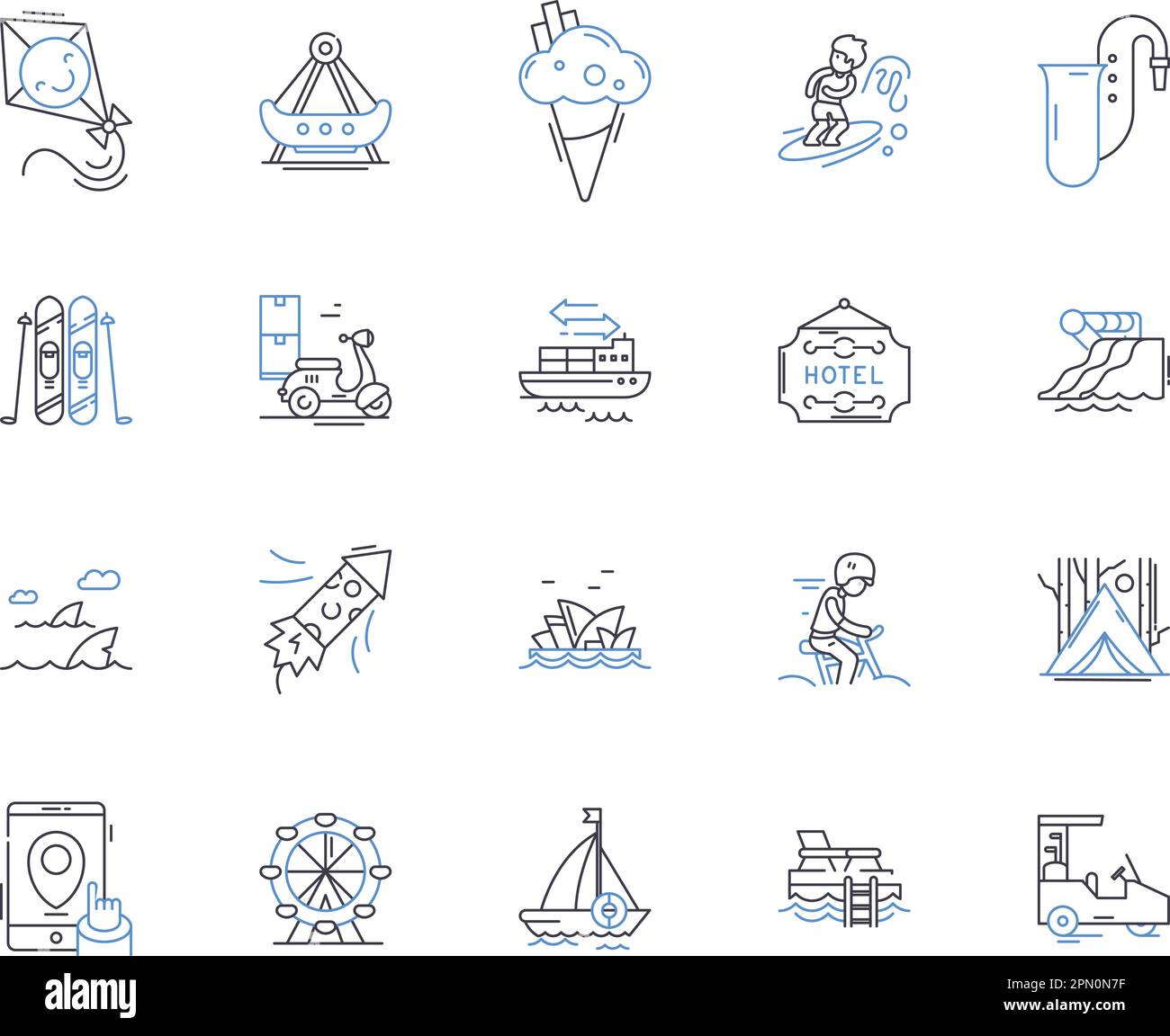 Travel and active people outline icons collection. Travellers, Active ...