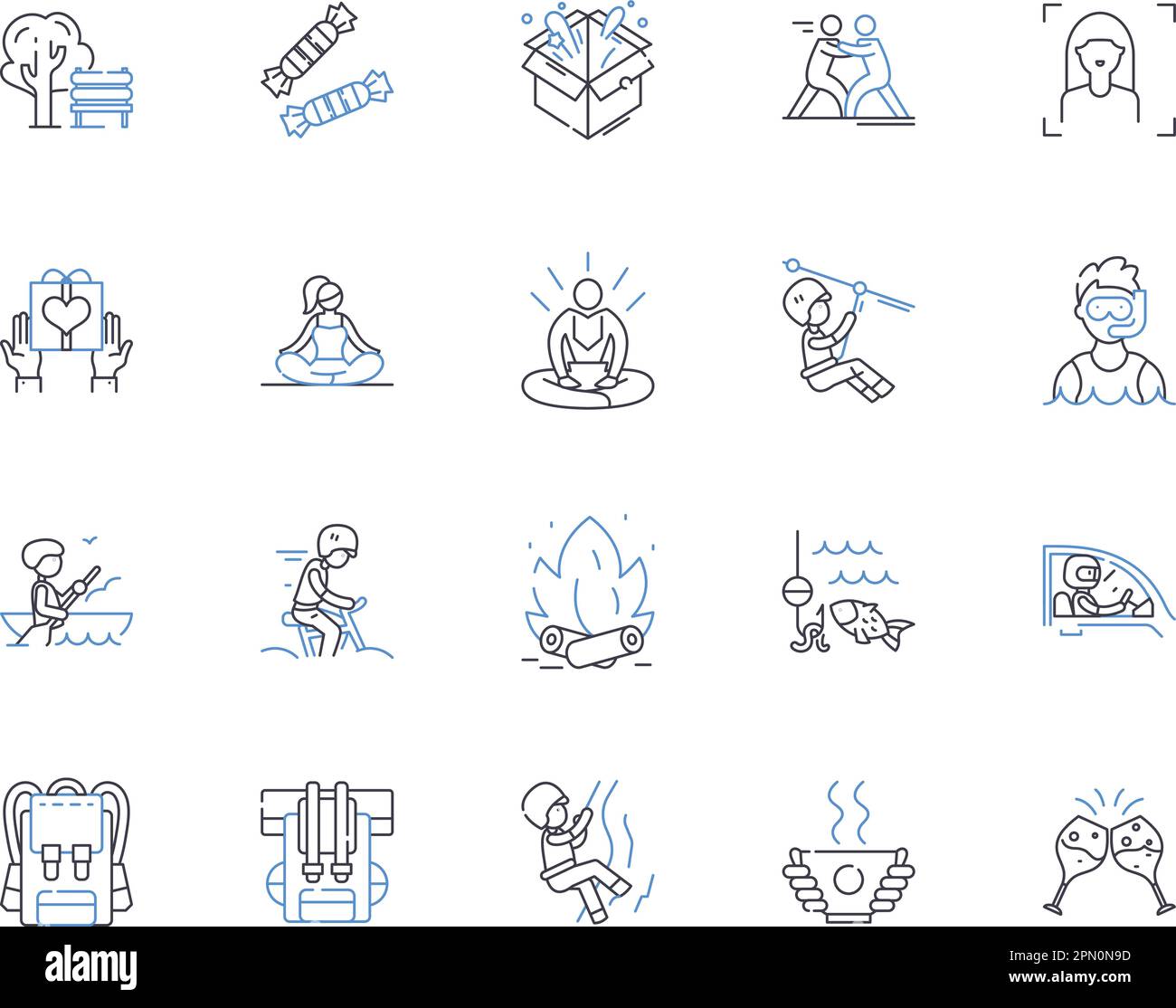 Mindfullness Outline Icons Collection Meditation Awareness Presence
