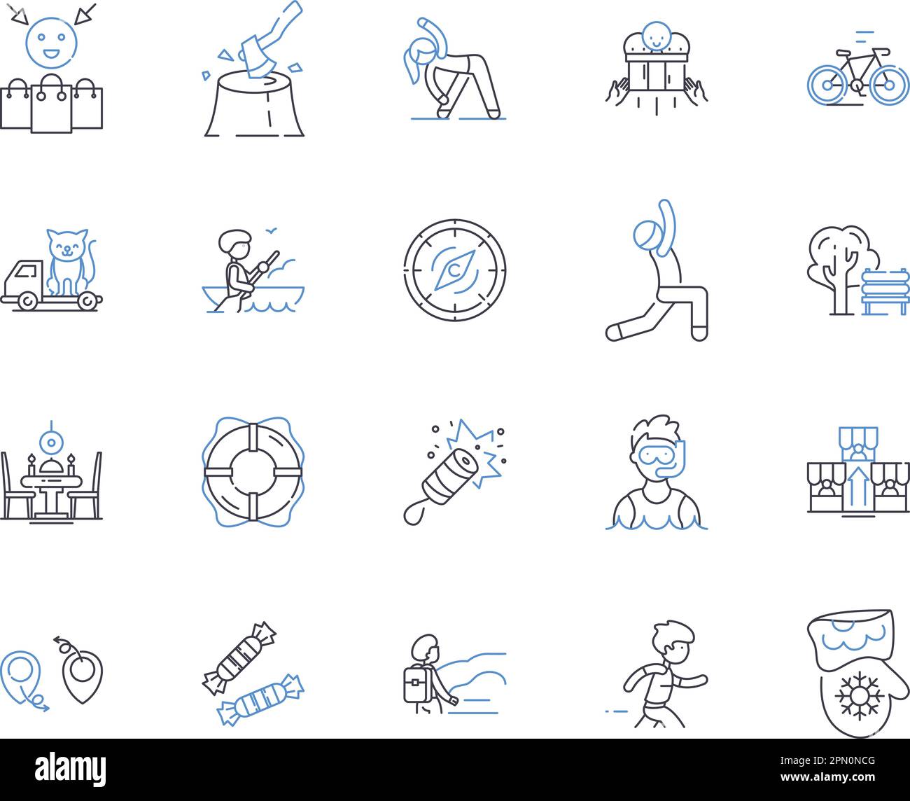 Free time and trips outline icons collection. Leisure, Vacation ...