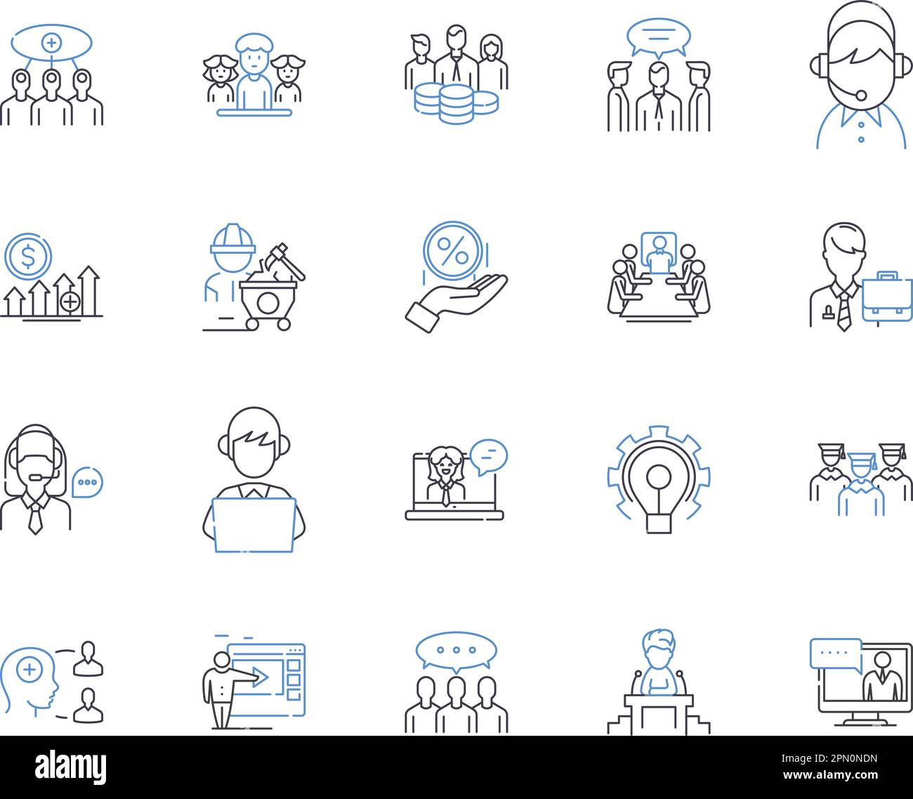 Employee labor outline icons collection. Employees, Labor, Employment ...