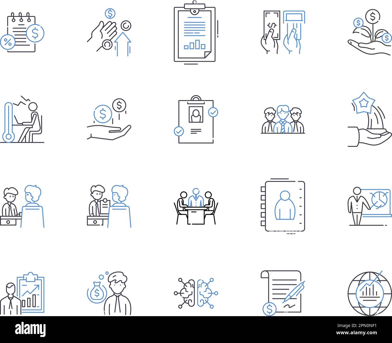 Personal Finance Management outline icons collection. Budgeting, Saving ...