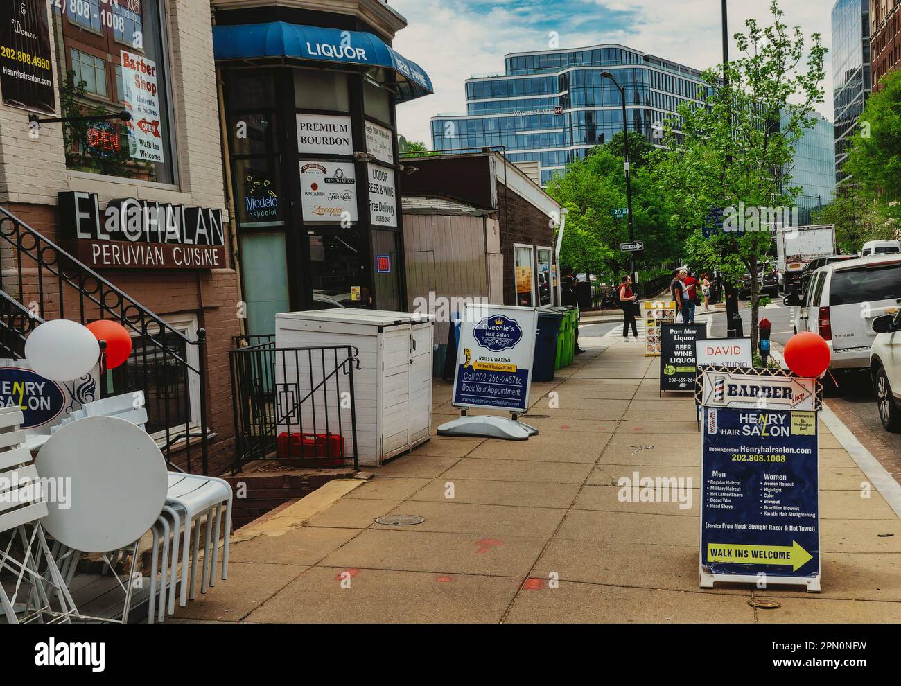 Business signs on Eye Street in Washington DC Stock Photo - Alamy