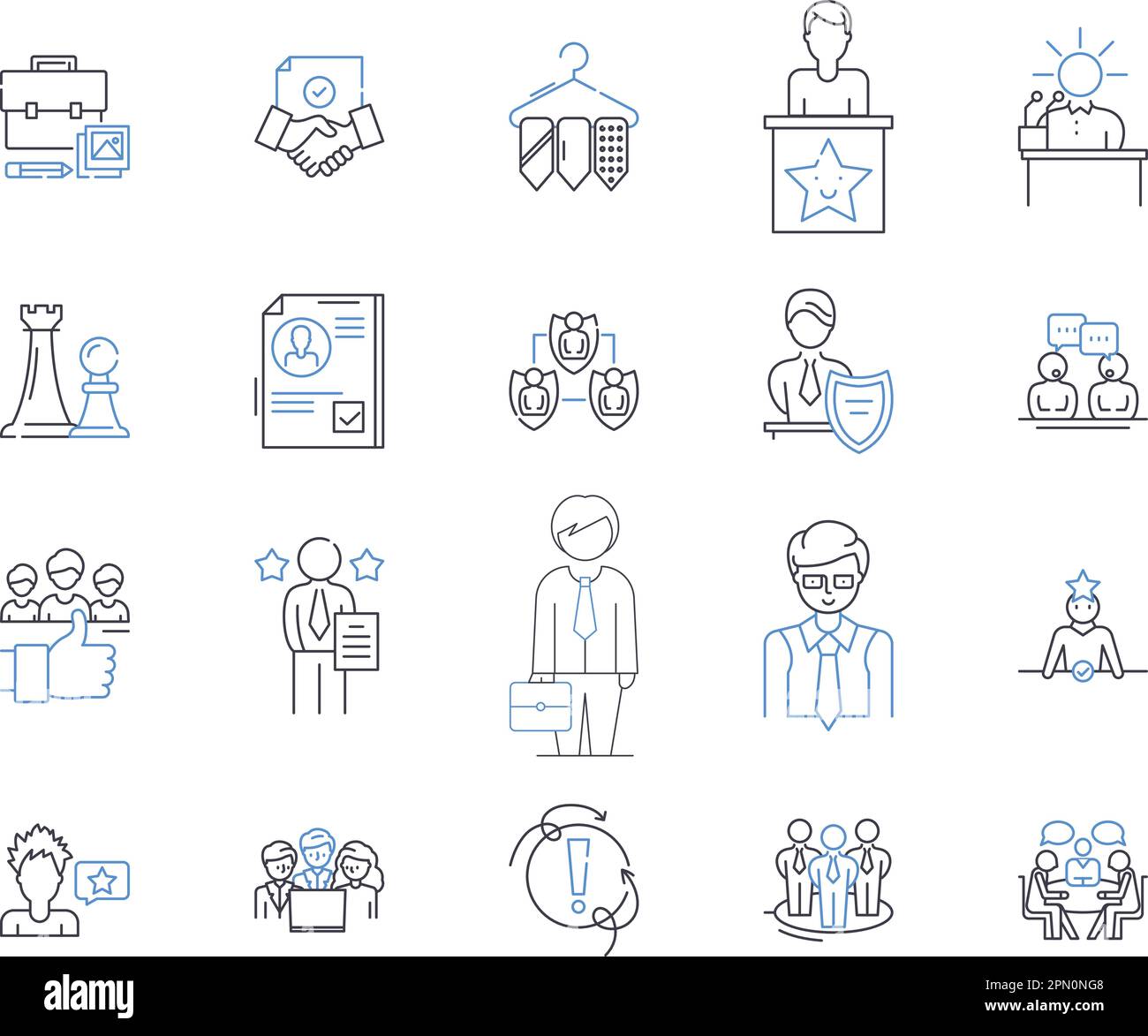 Top management outline icons collection. Leadership, Executives, Directors, Officers ...