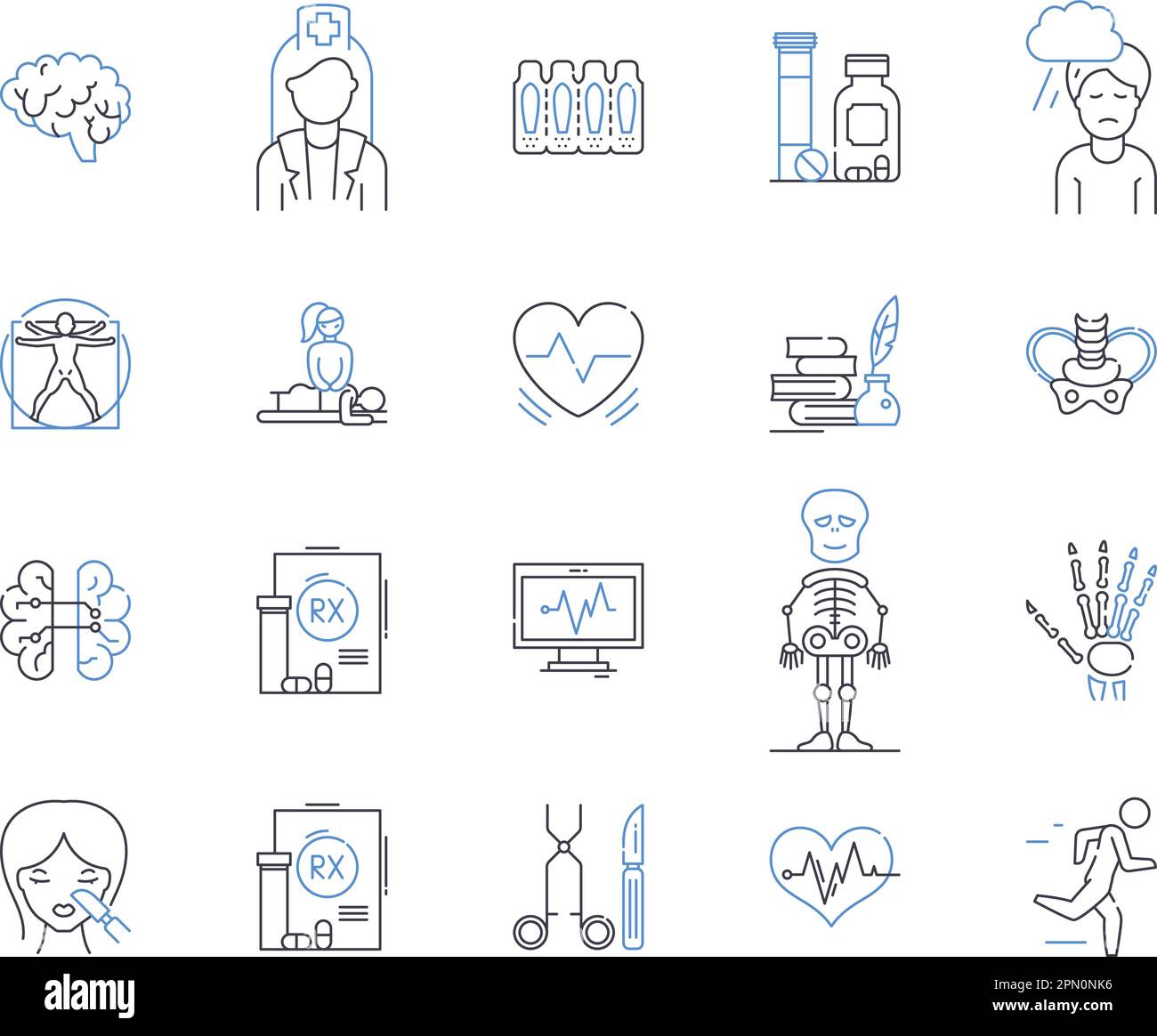 Health coaching outline icons collection. Health, Coaching, Wellness, Nutrition, Exercise ...
