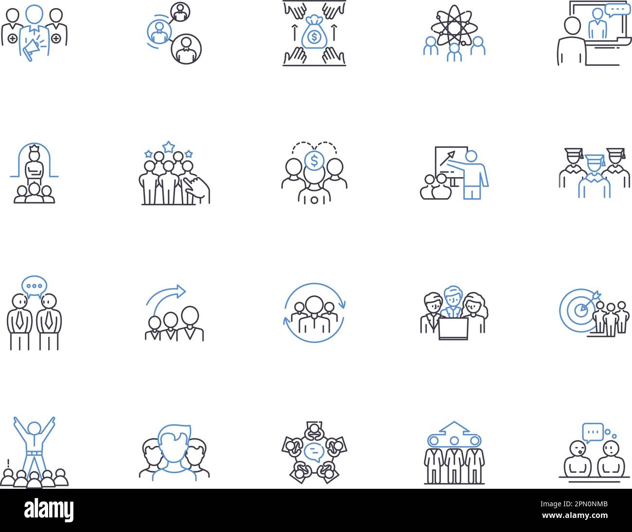 Negotiations outline icons collection. Negotiating, Discussions ...