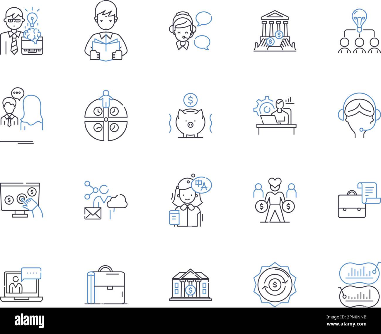 Employee advance outline icons collection. Employee, Advance, Salary ...