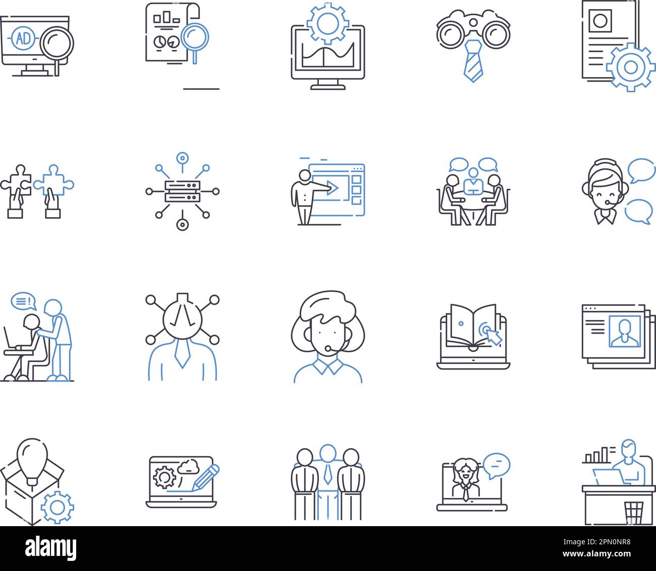 Working business outline icons collection. Operations, Entrepreneur ...