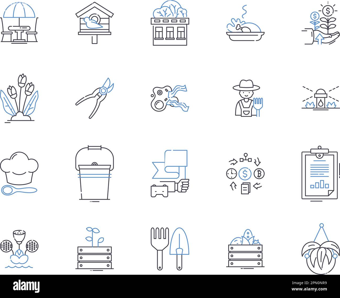 Farming production outline icons collection. Agriculture, Cultivation ...