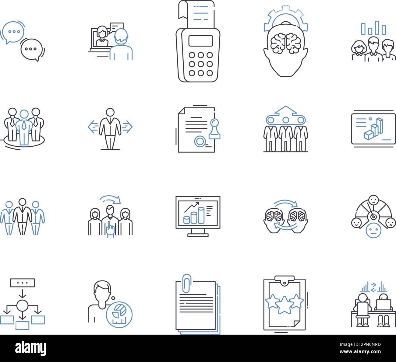 Management and business outline icons collection. Management, Business ...