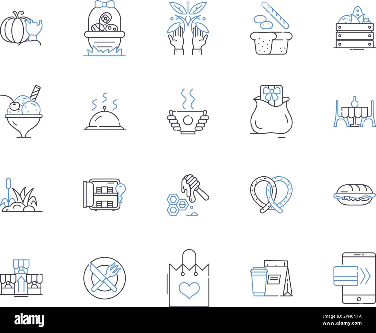 World Cuisine outline icons collection. international, flavors, recipes ...