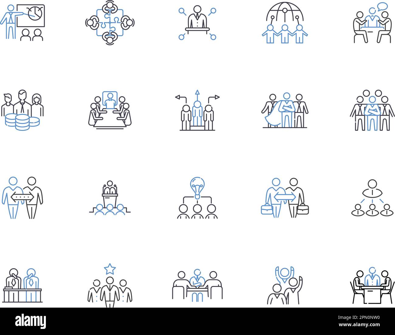 Meeting outline icons collection. Conclave, Conference, Forum ...