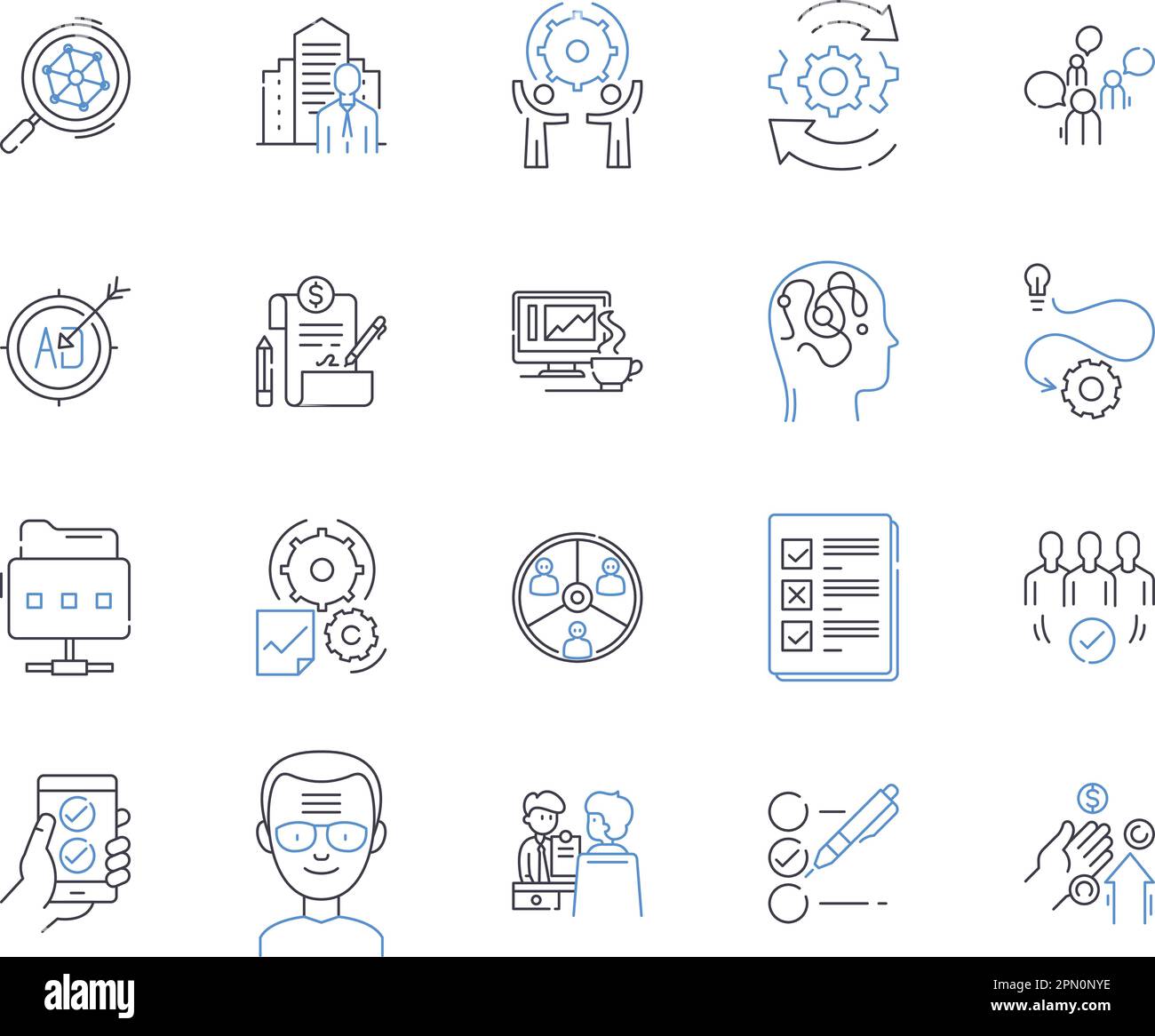 Corporation growth outline icons collection. Corporate, Growth ...