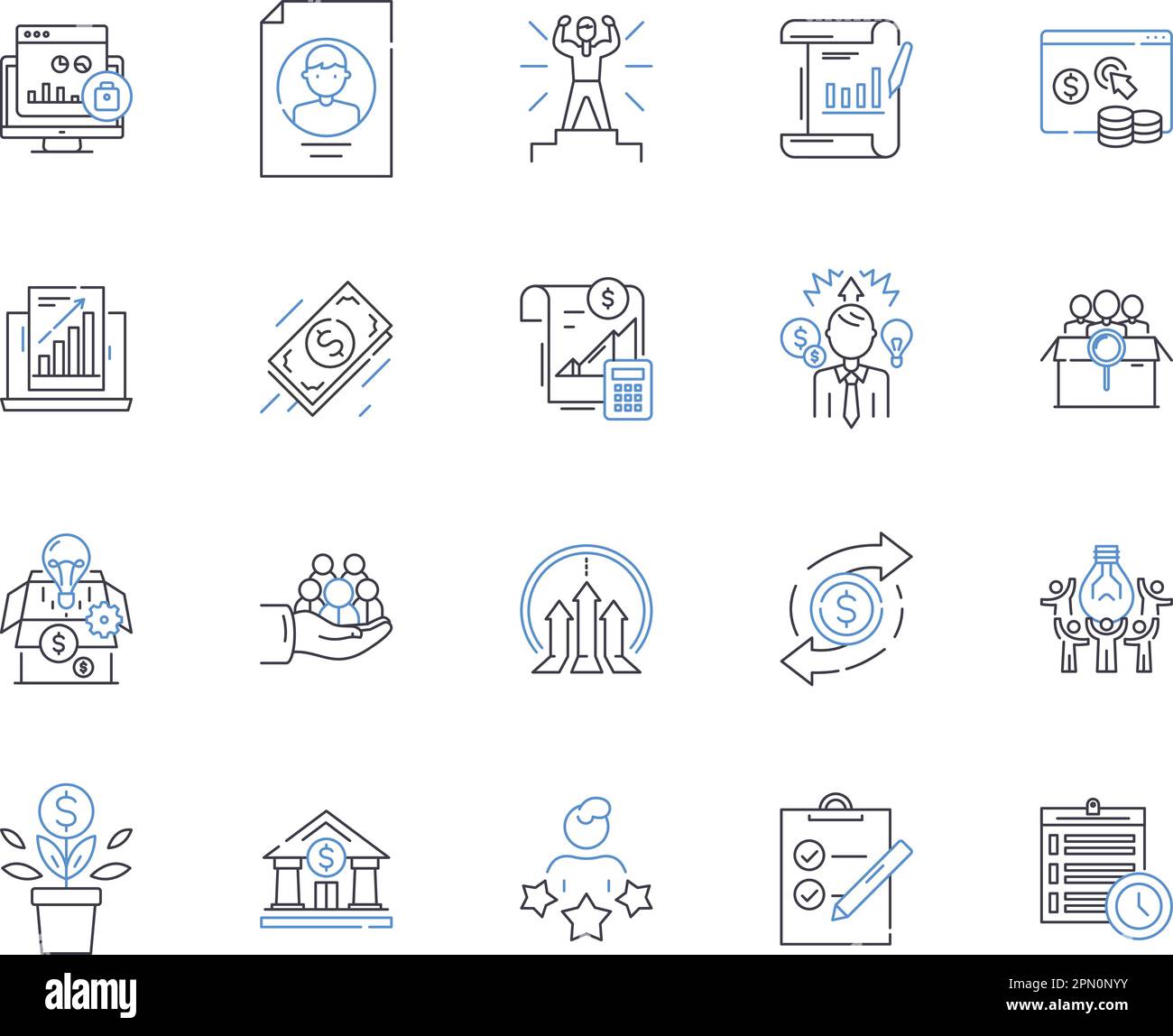 Effectiveness outline icons collection. Efficient, Productive ...