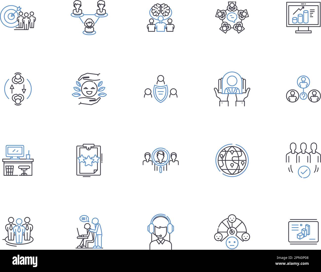 Management Outline Icons Collection Organizing Planning Controlling
