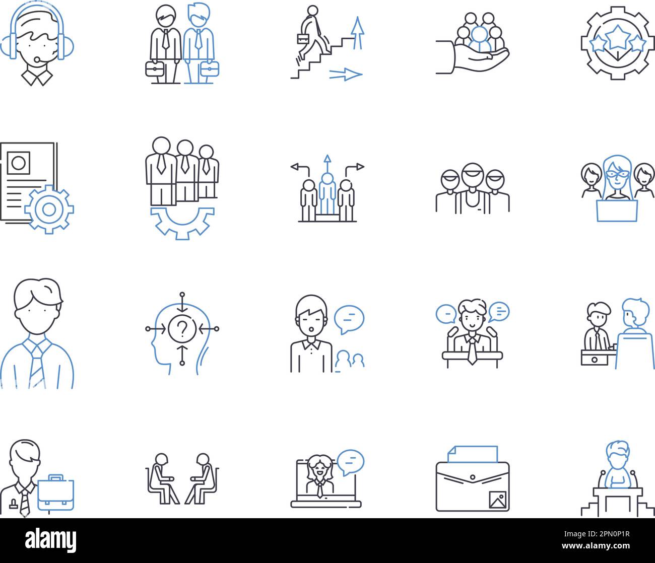 Career and management outline icons collection. Career, Management ...