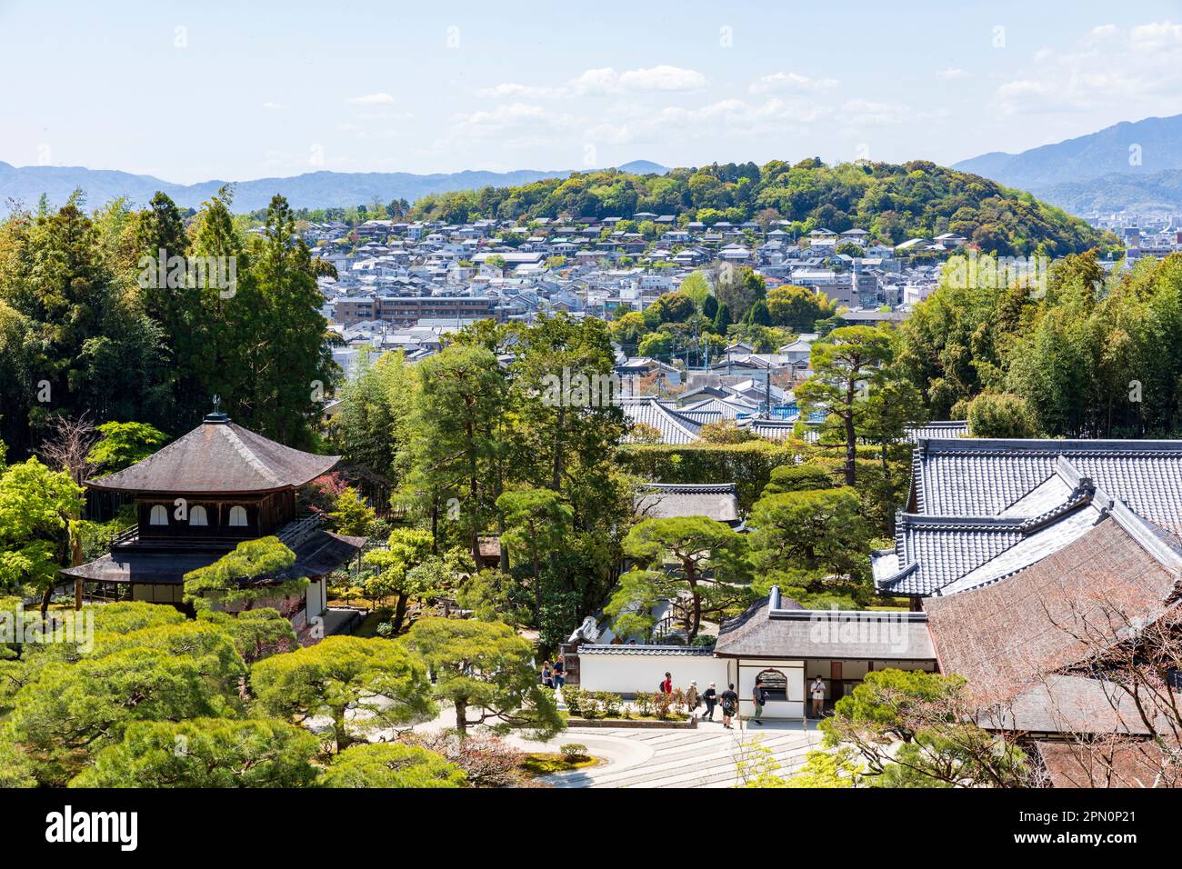 Kyoto Japan April 2023 View across Ginkaku-ji temple in Sakyo ward and ...