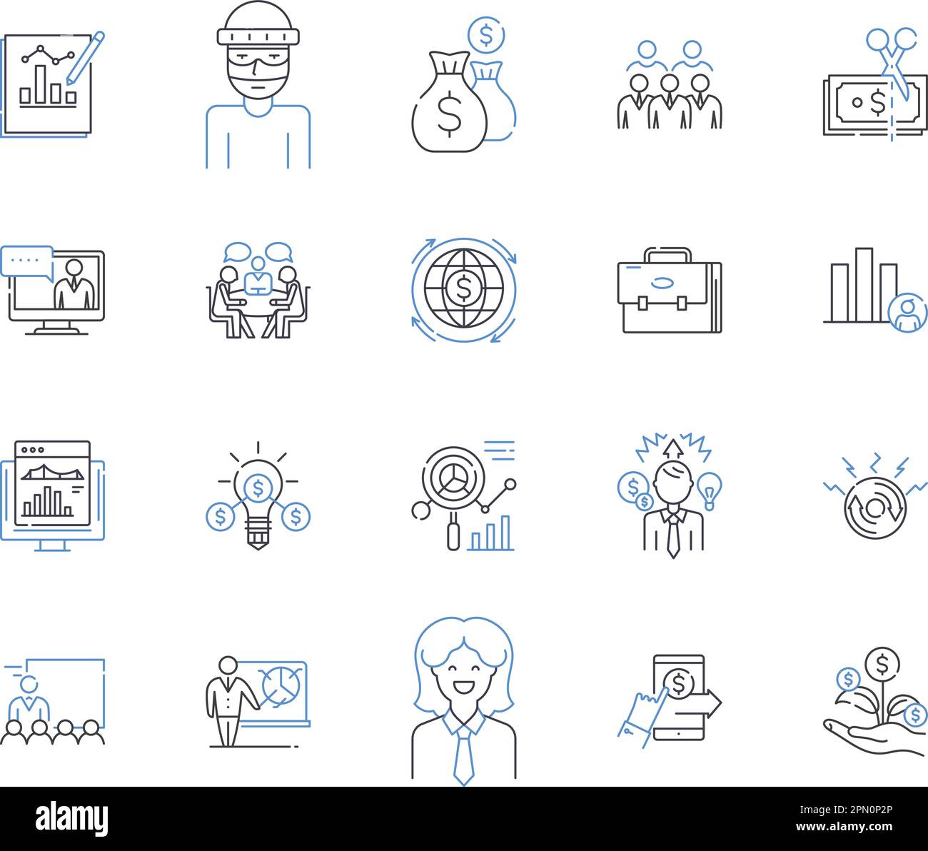 Business audit outline icons collection. Audit, Business, Review ...