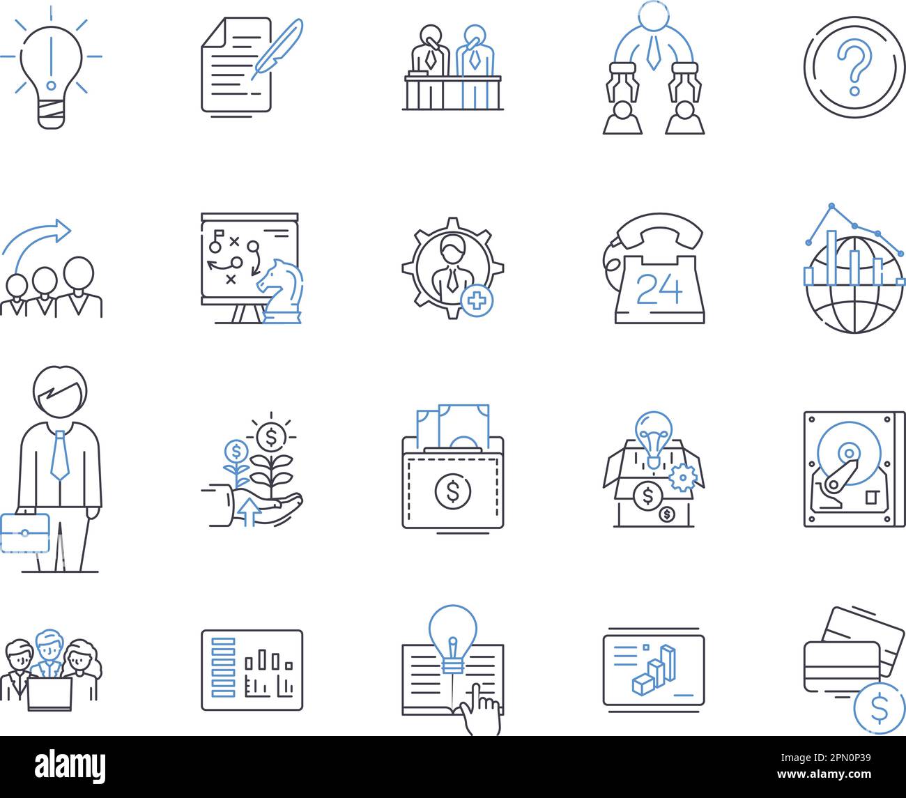 Capital management outline icons collection. Capital, Management ...