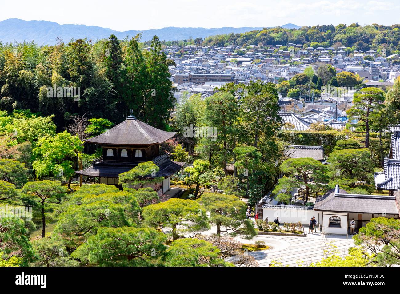 Kyoto Japan April 2023 View across Ginkaku-ji temple in Sakyo ward and ...