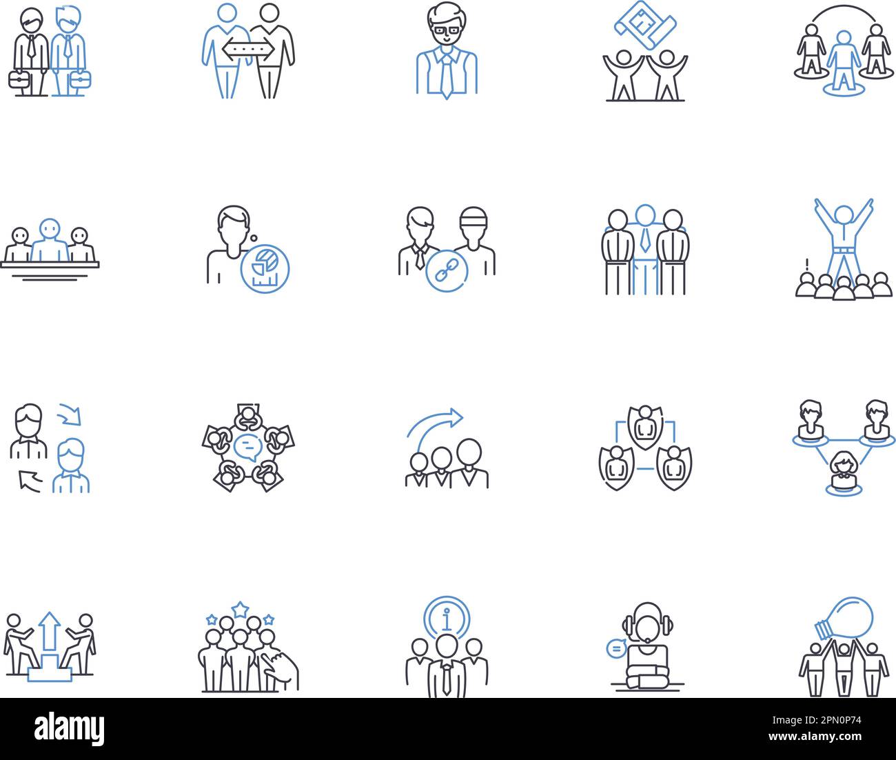 Business team outline icons collection. Business, Team, Collaboration ...