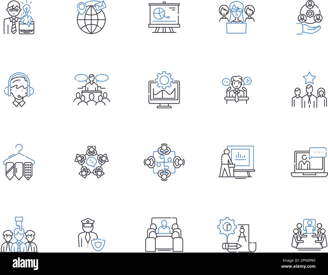 Corporate Management outline icons collection. Corporate, Management ...