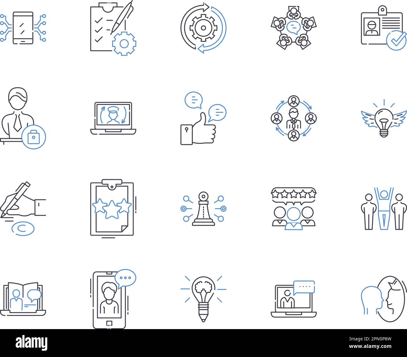 Business partnership outline icons collection. Alliance, Joint venture ...