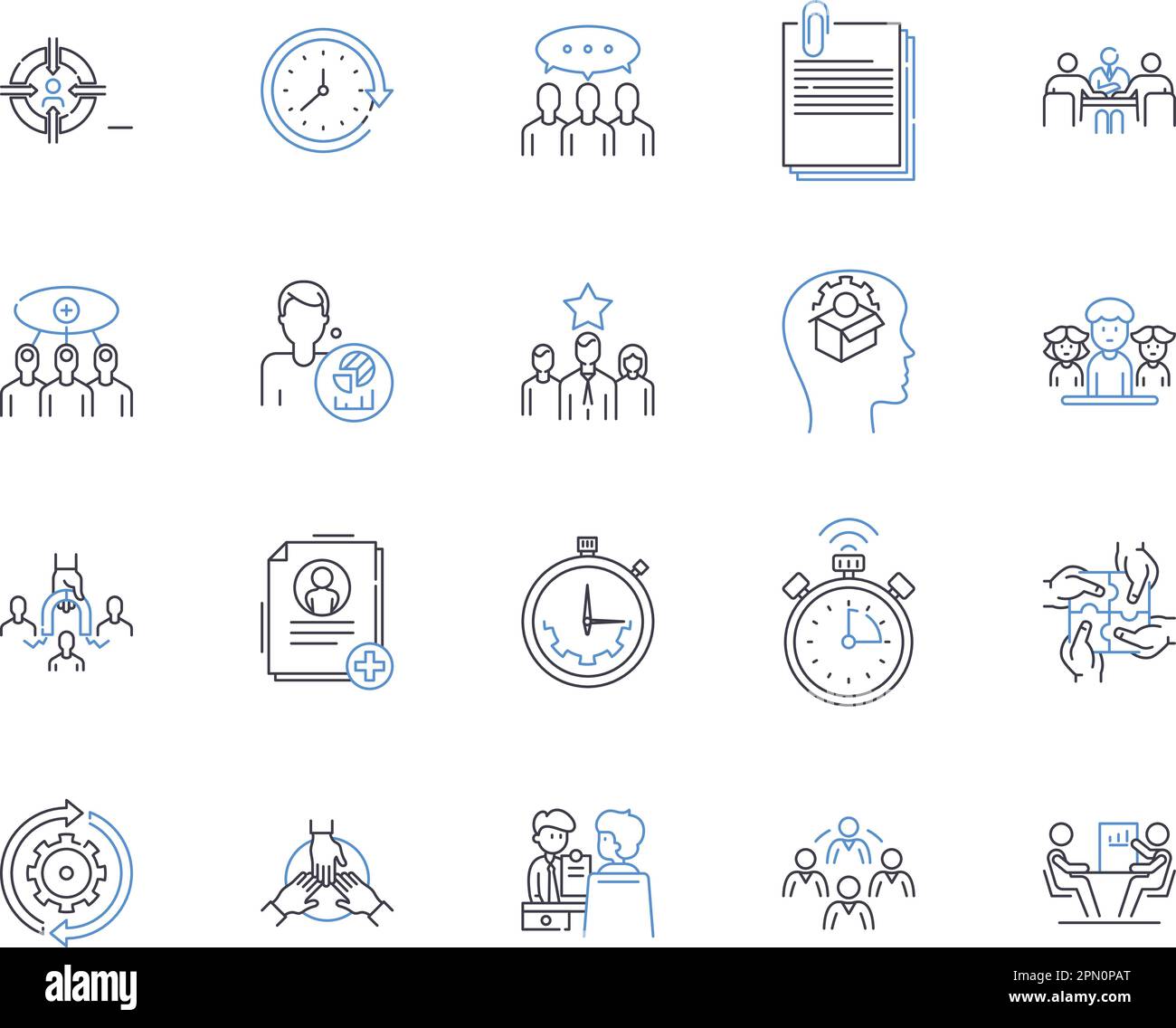 Management Workflow Outline Icons Collection Management Workflow