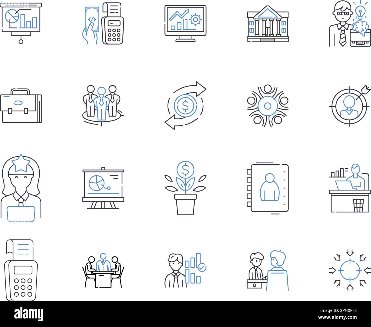 Business statistics outline icons collection. Business, Statistics ...