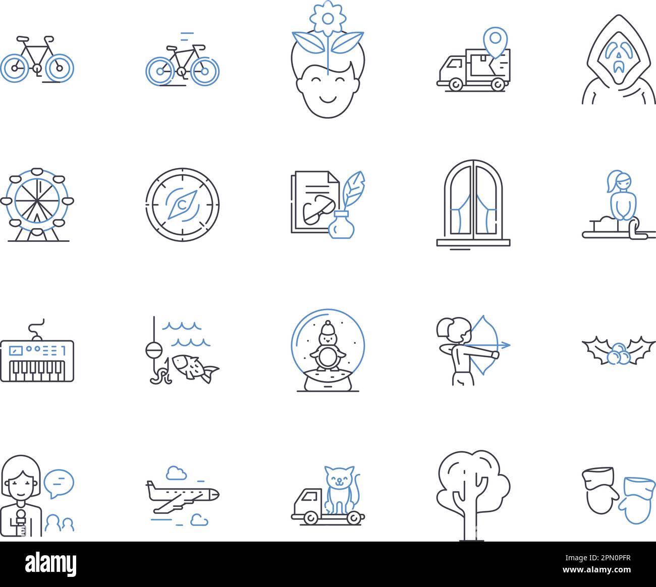Celebration agency outline icons collection. Organizers, Events, Party ...