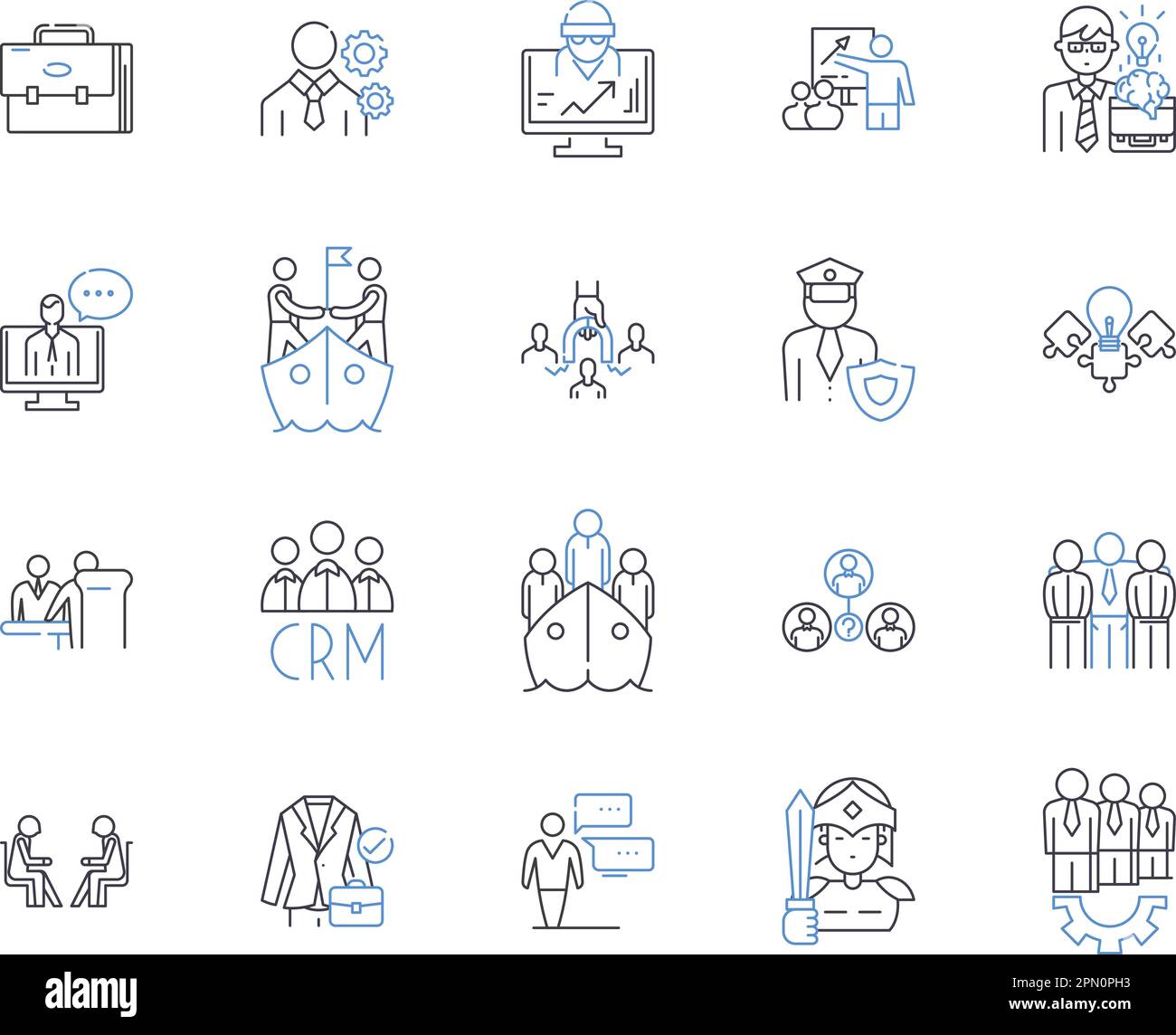 Manager and career outline icons collection. Manager, Career ...