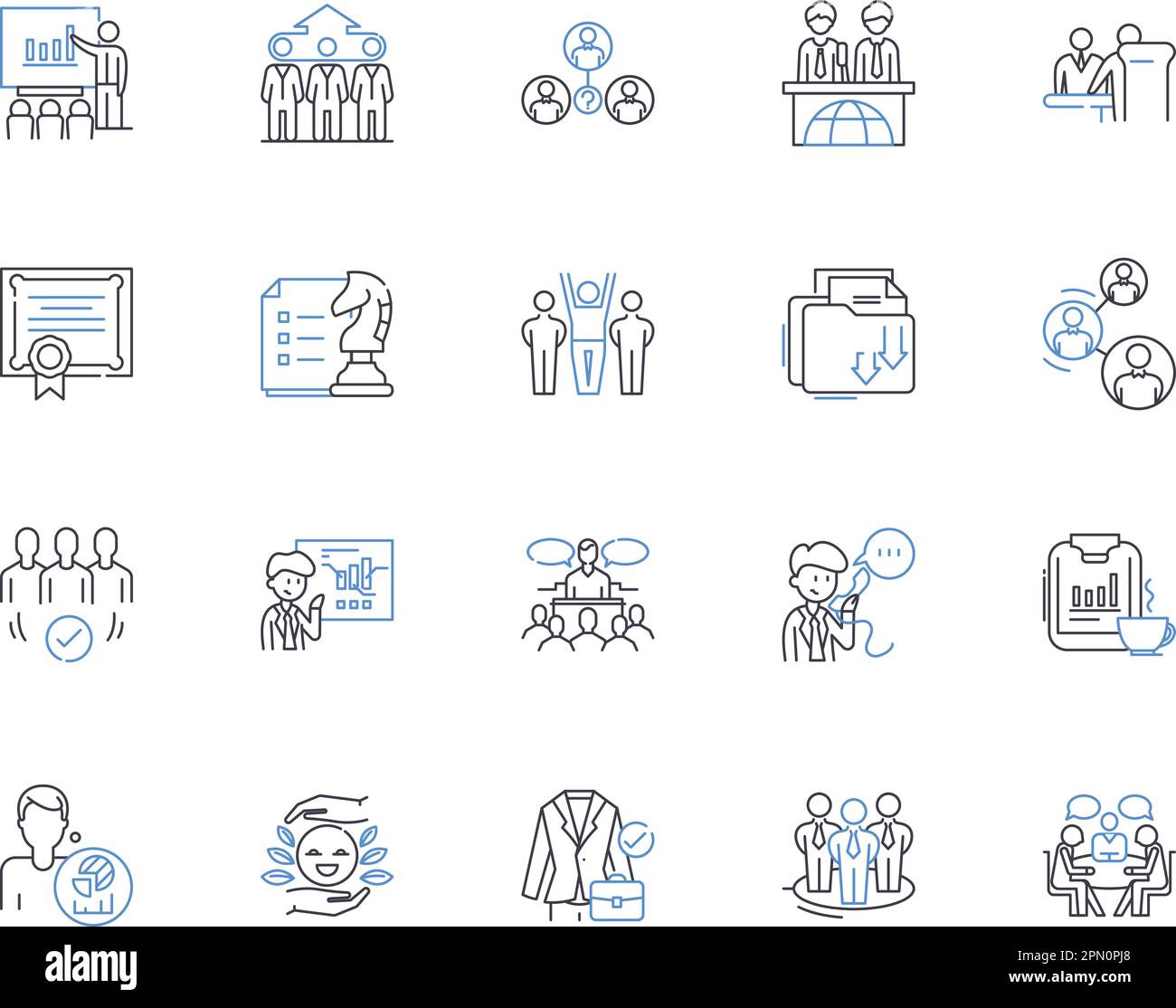 Business leadership outline icons collection. Leadership, Business ...