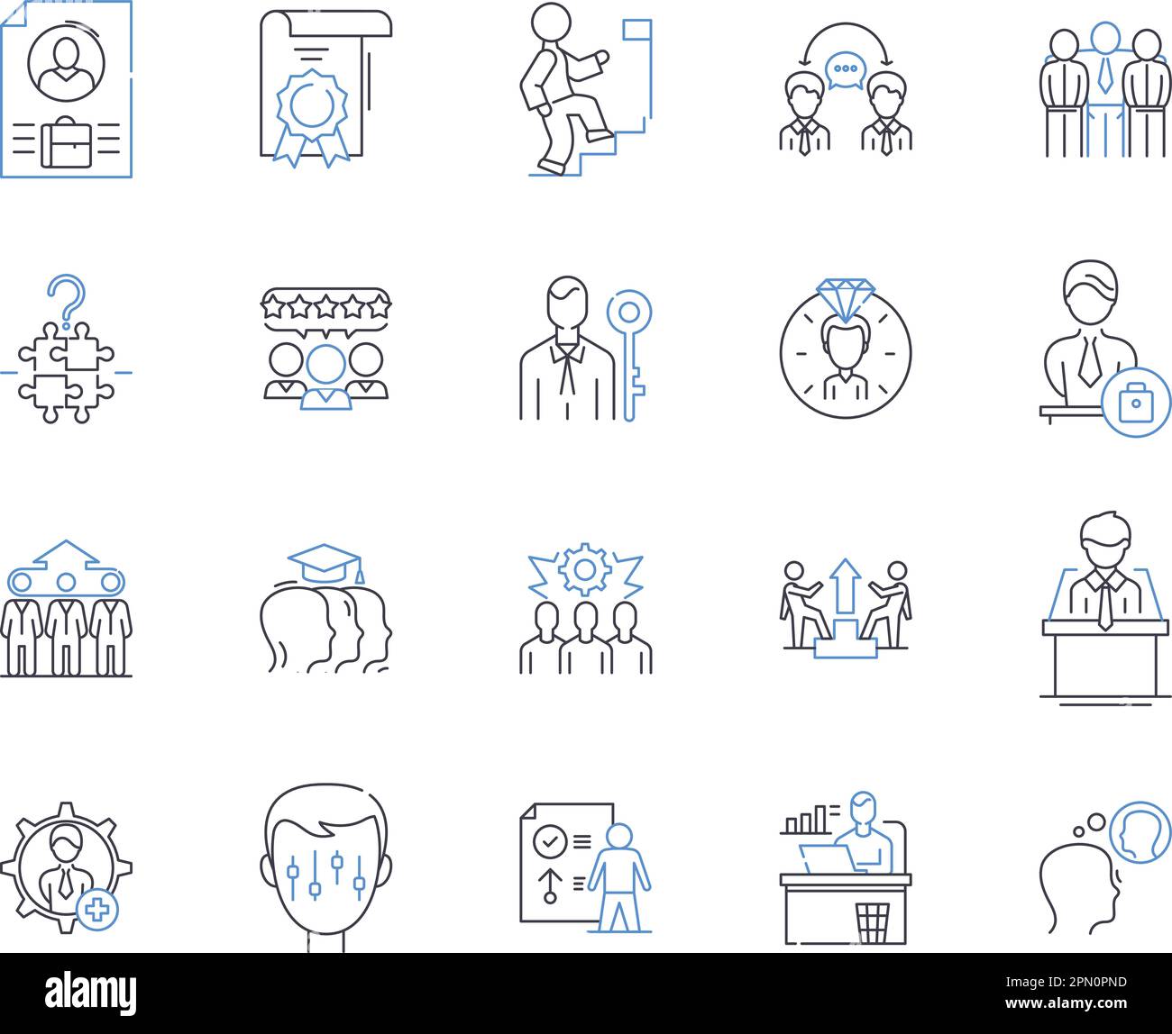 Top management outline icons collection. Leadership, Executives, Directors, Officers ...