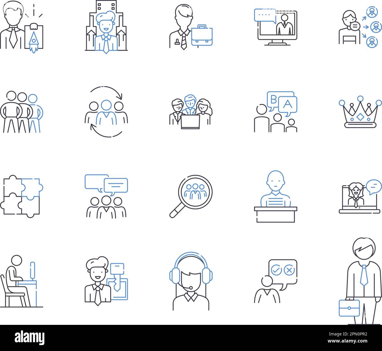 Management staff outline icons collection. Manager, Staff, Leadership, Supervisor, Administrator ...