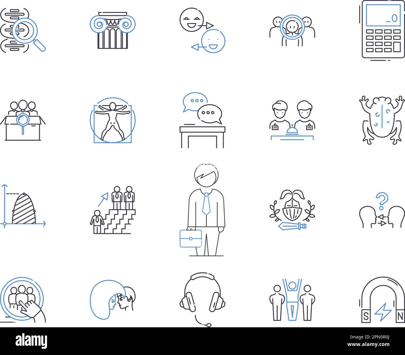 Professional education outline icons collection. Professional ...