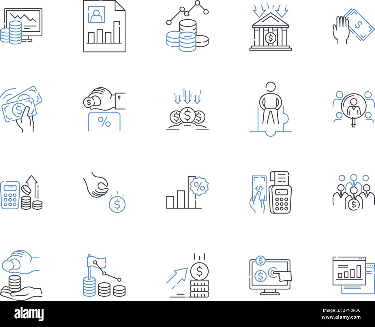 Investment department outline icons collection. Investment, Department ...