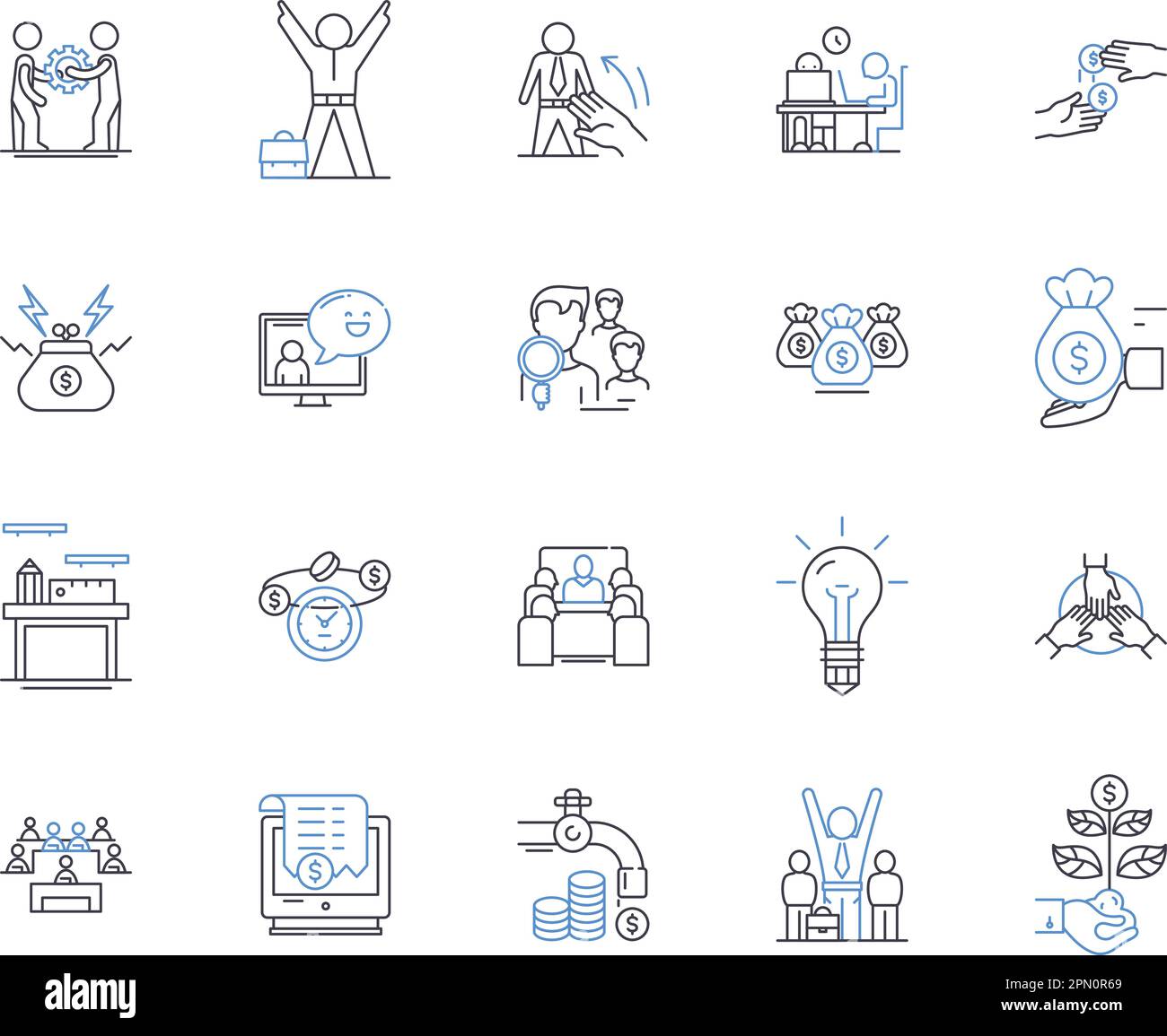 Employee advance outline icons collection. Employee, Advance, Salary ...