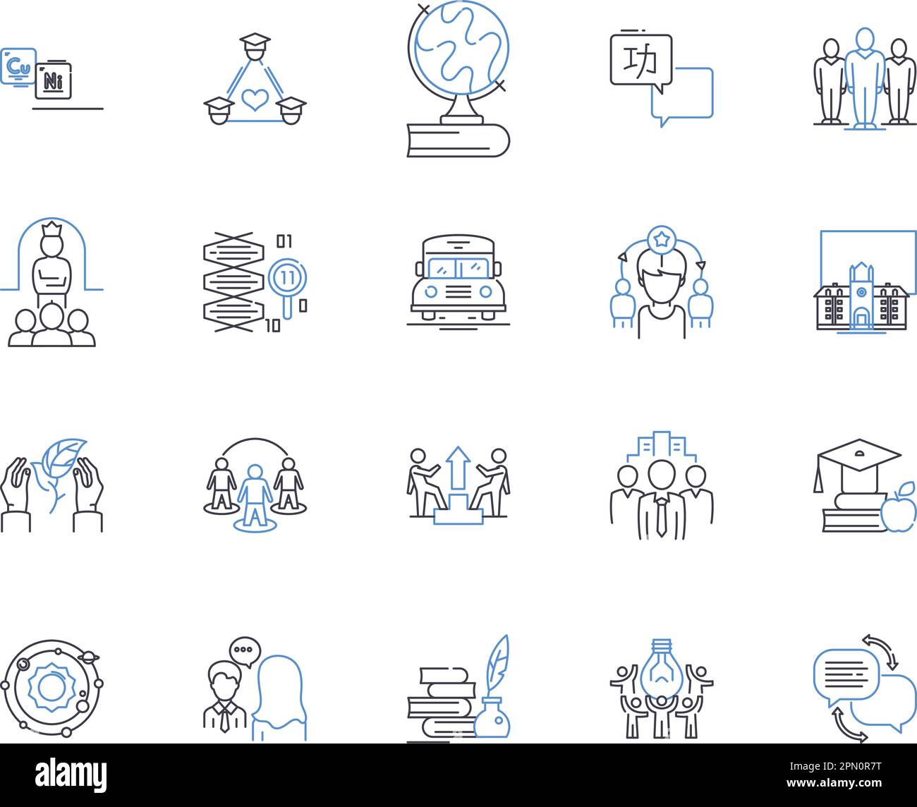Professional education outline icons collection. Professional, Education, Training, Coaching ...