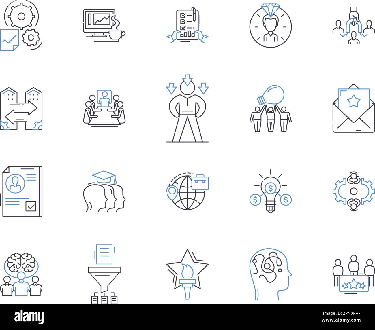Company managers outline icons collection. Executives, Directors, CEOs ...