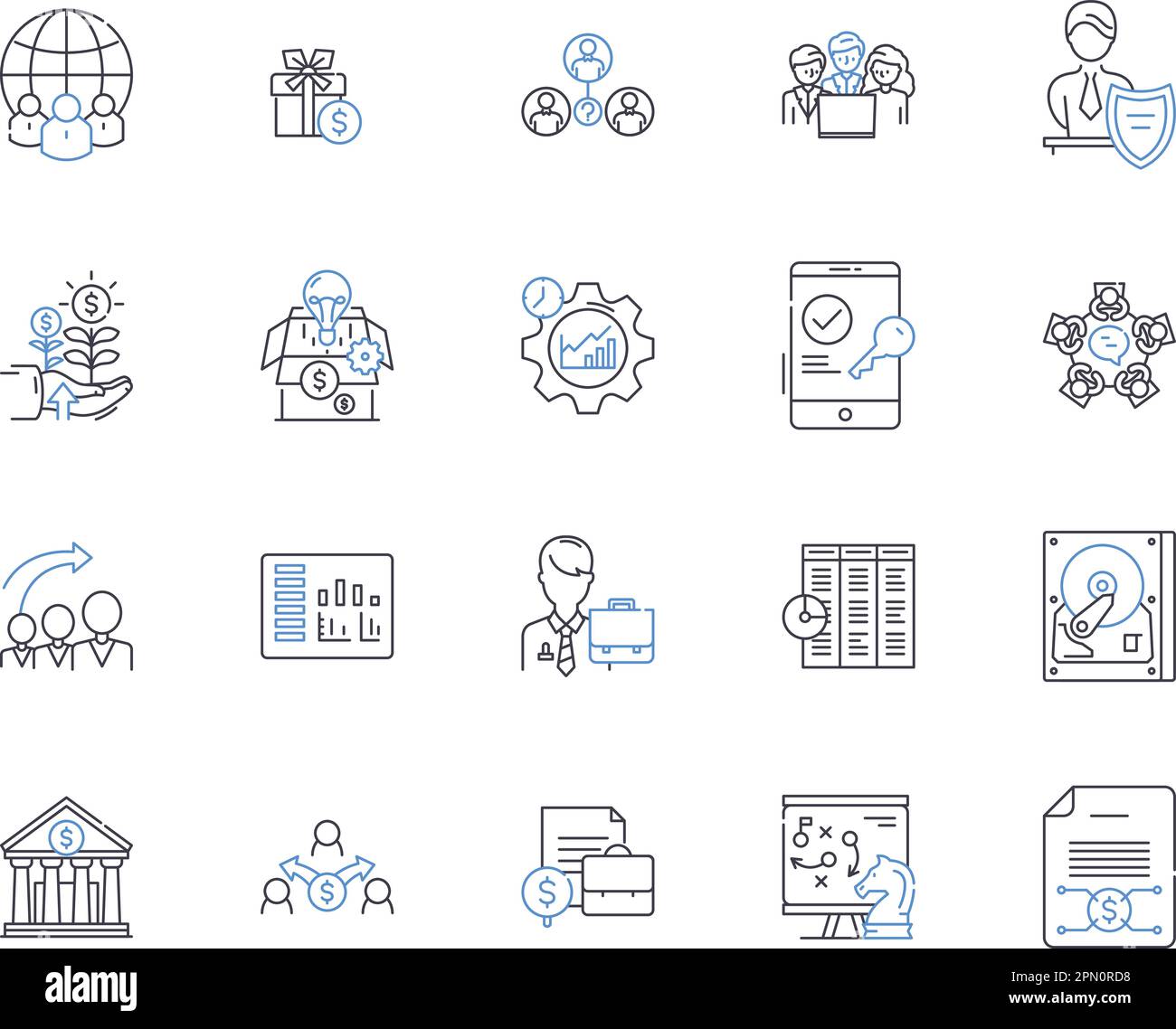 Risk Management Outline Icons Collection Management Risk Strategy Compliance Analysis