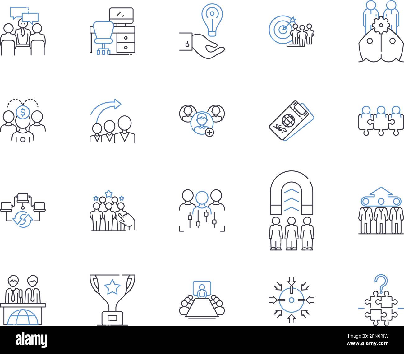 Meeting and collaboration outline icons collection. Coordinating ...
