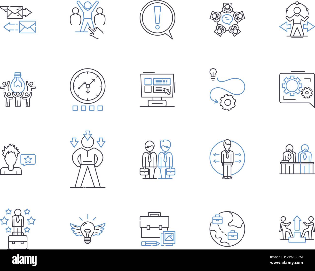 Front Office Outline Icons Collection Front Office Reception Desk