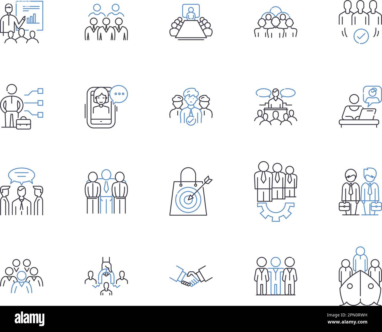 Management Teamwork Outline Icons Collection Teamwork Management Collaboration Efficiency