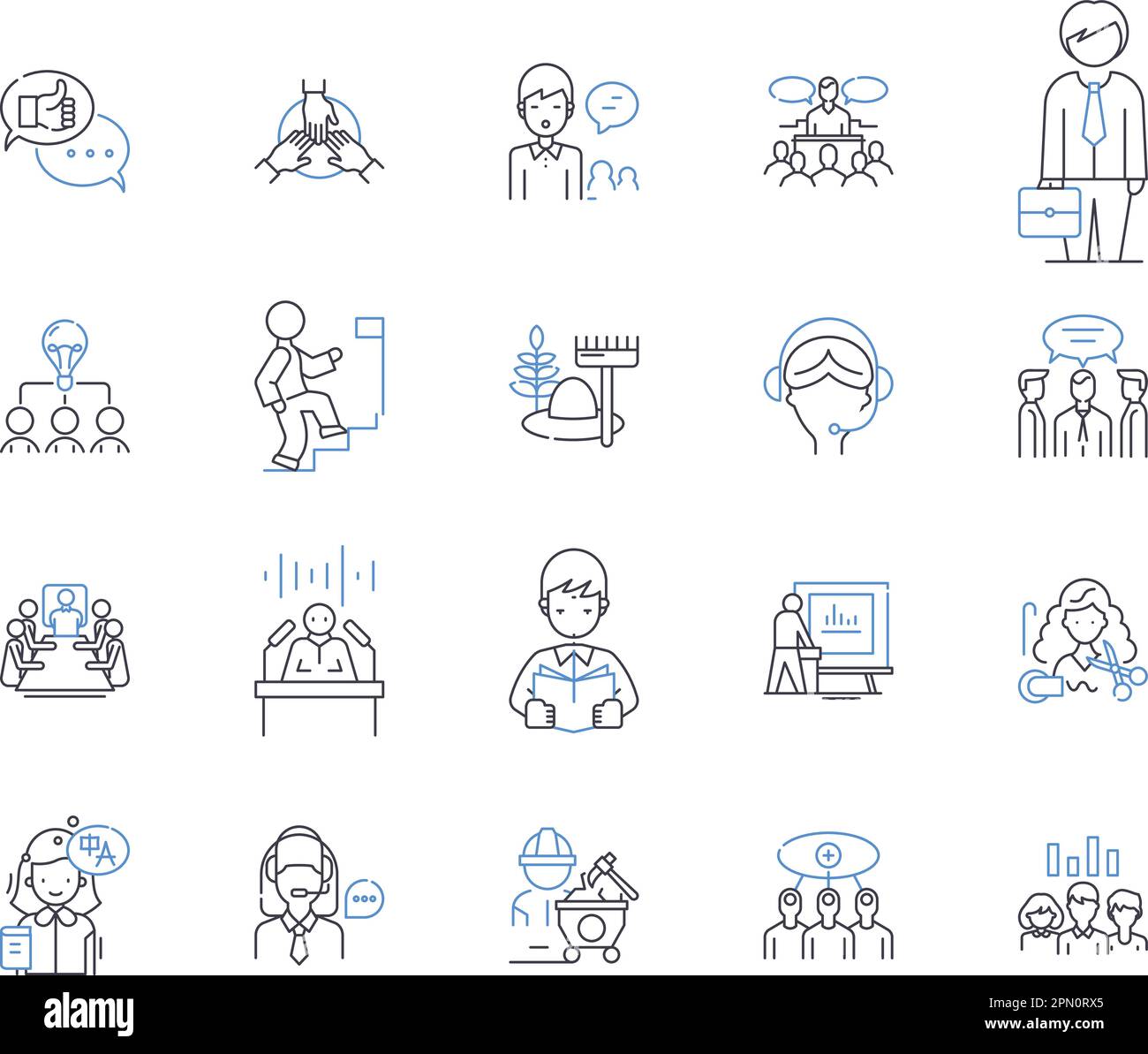 Employee occupation outline icons collection. Worker, Job, Occupation ...