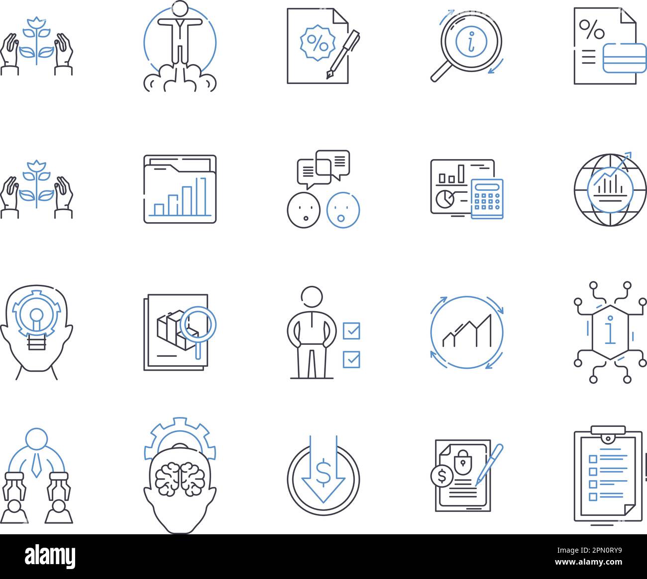 Financial Planning outline icons collection. Investing, Savings ...